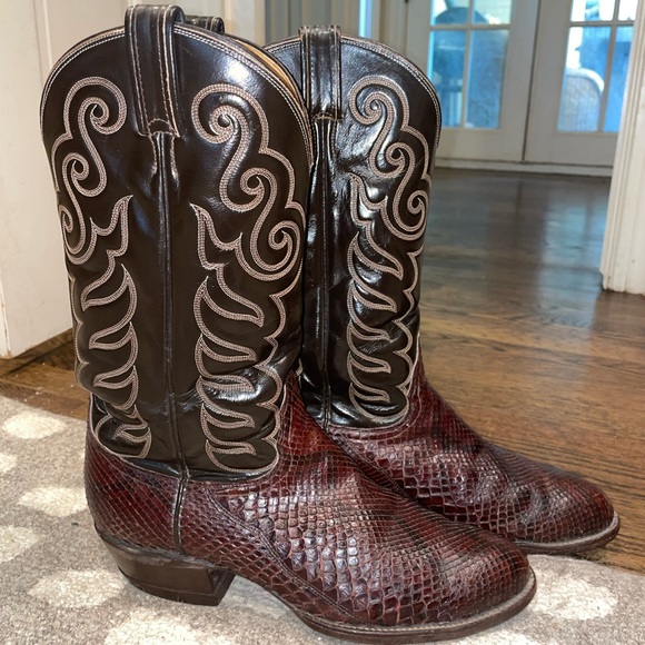 Tony Lama | Shoes | Tony Lama Python Cowboy Boots | Poshmark